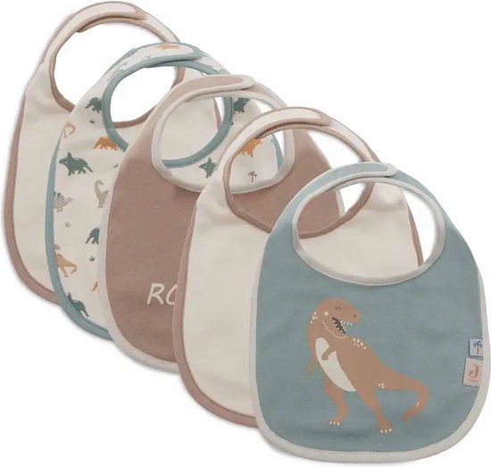 Jollein - Baby Slab - Waterproof - Slabbetjes - Roarsome - 5 Stuks | bol