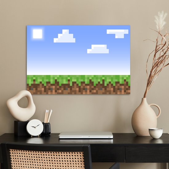 Game Poster - Gaming - Pixel - Gamen - Gras - 60x40 cm | bol