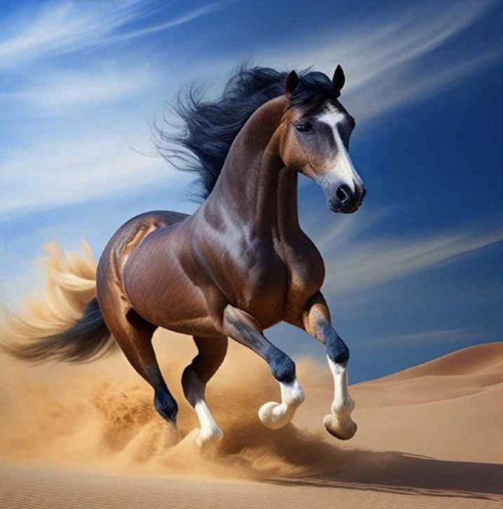 bruine paard - Diamond painting pakket - HQ Diamond Painting - volledig ...