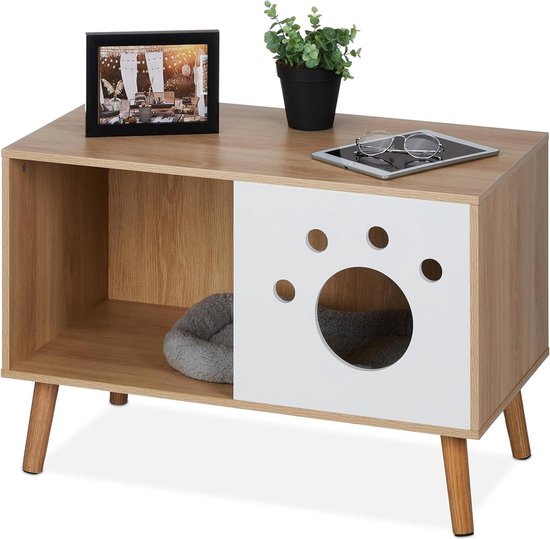 Kattenkast HBD 50x75x40 cm - Kattenhuis op Pootjes voor Binnen ...