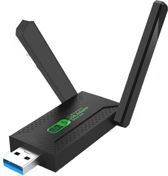 Wifi USB Adapter - Dual Band - Wifi Ontvanger - 1300MBps - Geschikt ...