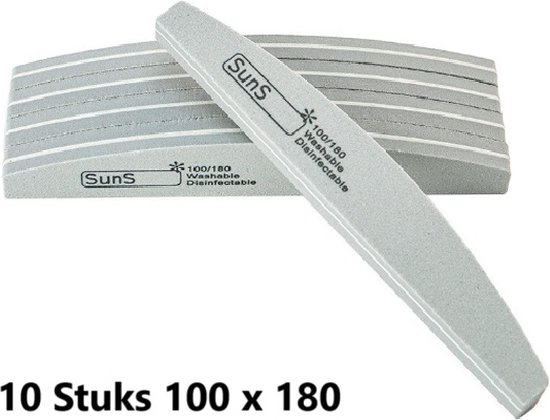 10 Stuks Vijlen 100/180 Grit I Nagelbuffer I Nagelvijl I Polijstblok I ...