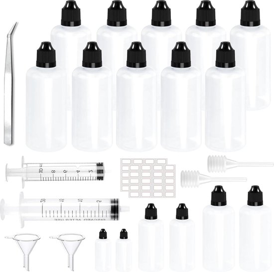 25 Pack 100 ml Liquid Dropper Bottles - Squeeze Plastic Bottles with ...