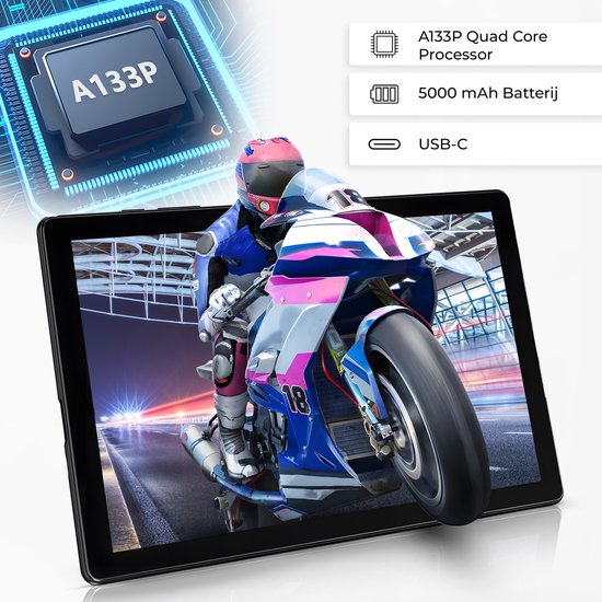 Hot Pepper DT10 Tablet - 10.1 inch - Android 13 - 4GB RAM - 128GB | bol