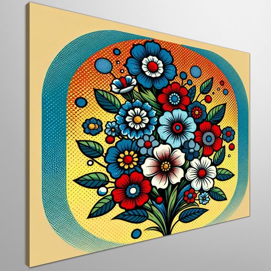 Pop art bloemen schilderij | Floral Fusion: A Vibrant Tribute to Pop ...