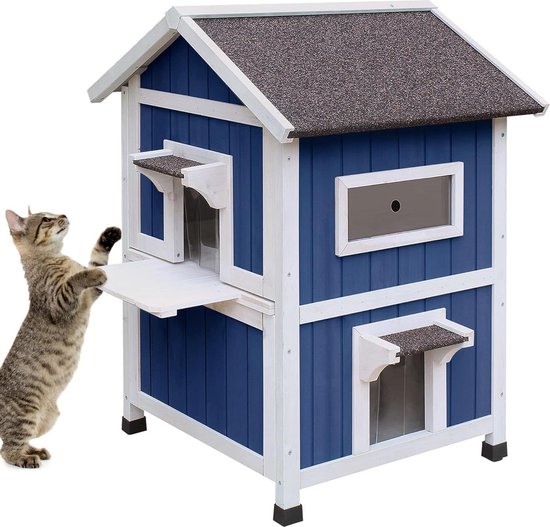 Weerbestendig Kattenhuis - Voor 2-3 katten - Met balkon ...
