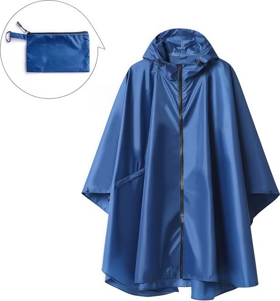 Unisex regenjas - Ultra waterdichte poncho met rits - Modieuze regenjas ...