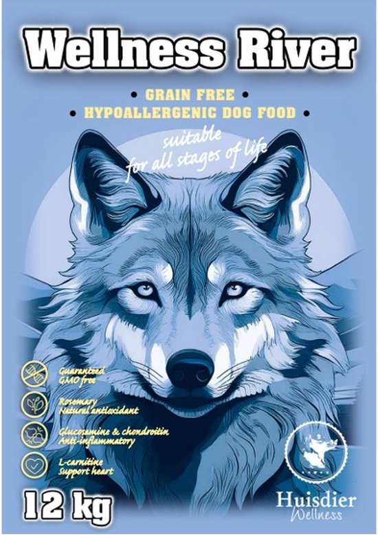 Wolf Wellness - Wellness River - Graanvrij - Hondenvoer - Brokken - 12 ...