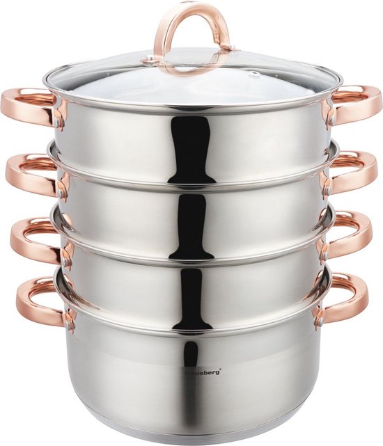 Klausberg 7736 - stoompan - 5 delig - 24 cm - 5 liter - rvs - alle ...