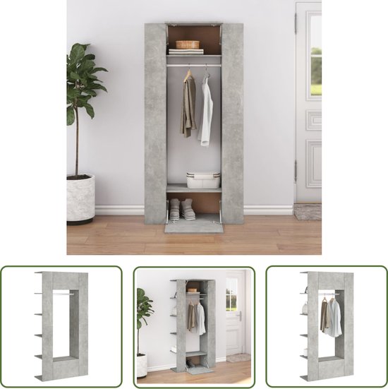 The Living Store Gangkasten Betongrijs 97.5 x 37 x 99 cm - duurzaam ...