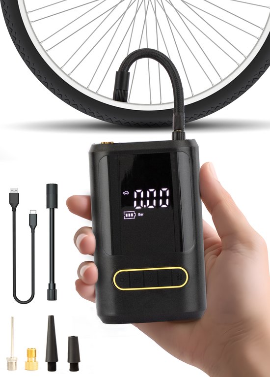 Revalk Elektrische Fietspomp Oplaadbaar– Elektrische pomp - Compressor – Draagbare... | bol