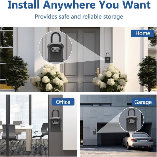 Sleutelkluis 4-cijferige cijfercode - beugel - weerbestendig ...