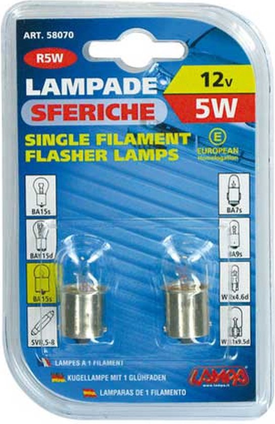 Enkel filament lamp 12V 21W BA15s - 2 stuks - Blister | bol