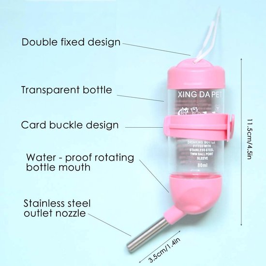 Hamster waterflessen set van 4 - Automatische waterdispenser voor ...