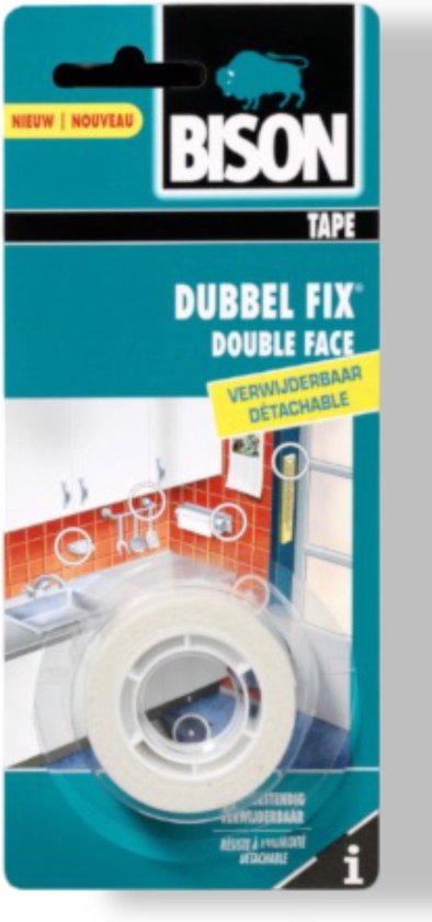 Bison Doublefix Montagetape verwijderbaar 1,5 meter x 19mm - voor binnen -... | bol