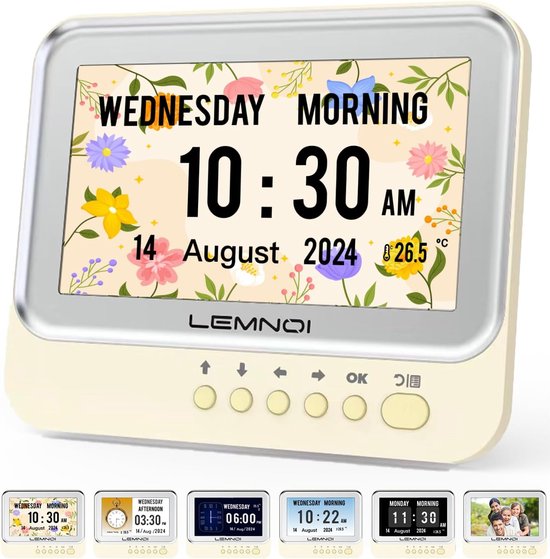 Digitale Klok 7 Inch met Elektronische Kalender - Datum Tijd Weergave ...