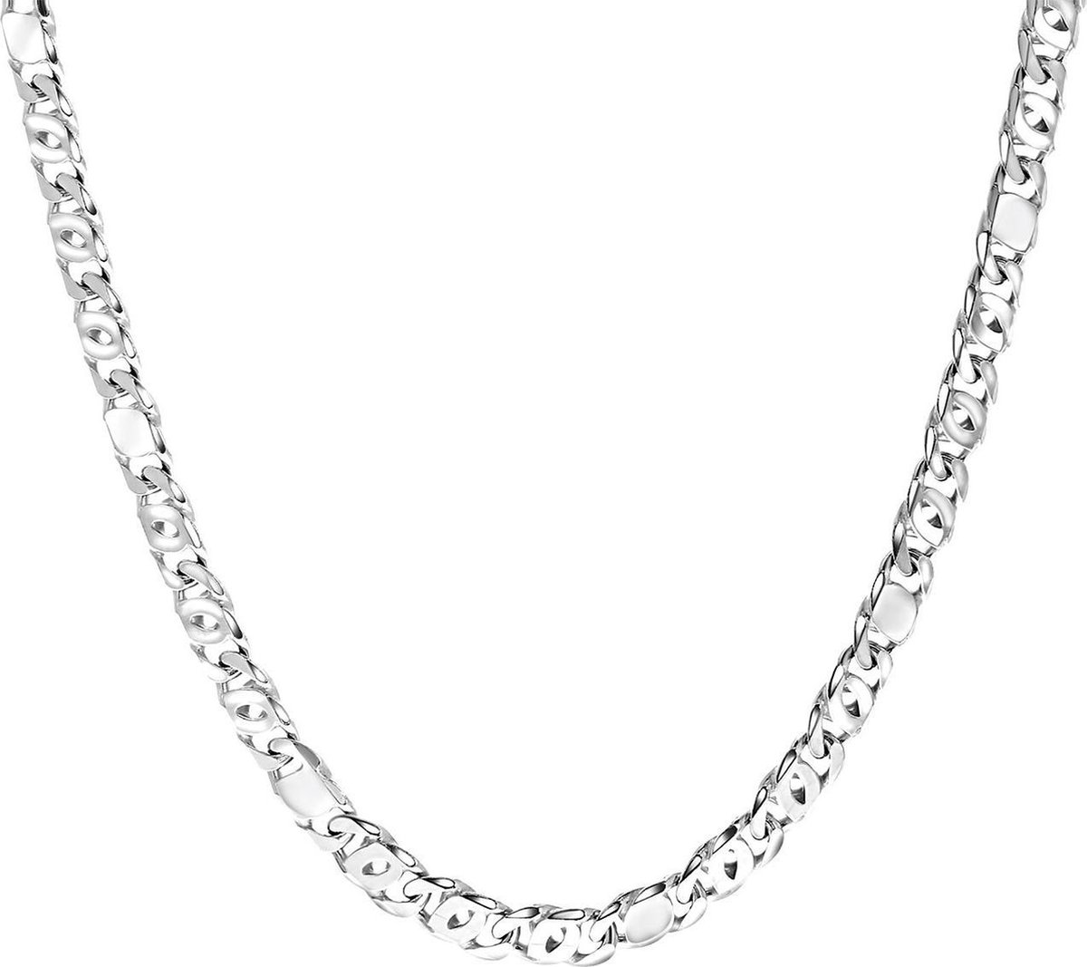 Lucardi - Heren Ketting gourmetschakel - Echt Zilver - Ketting - Cadeau ...