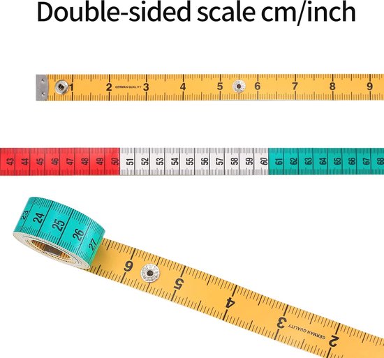 Meetlint 2-in-1 voor Lichaamsmaten - Flexibel en Dubbelzijdig (150 cm ...