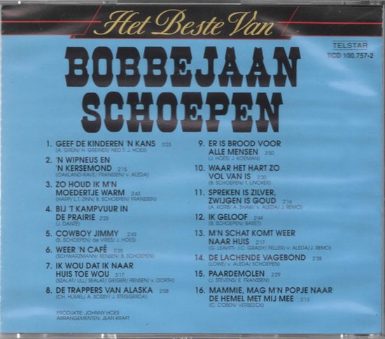 HET BESTE VAN BOBBEJAAN SCHOEPEN NR 2, Bobbejaan Schoepen | CD (album ...