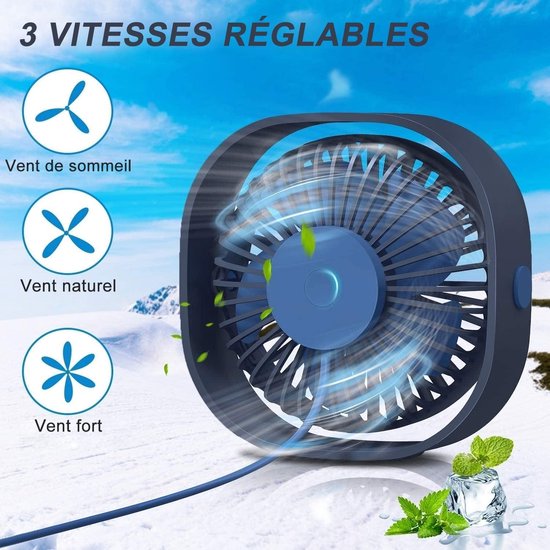 Kleine PC-ventilator USB Mini-ventilator 3 snelheden eenvoudig ...