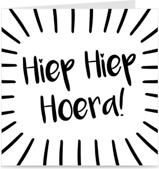 HIEP HIEP HOERA | verjaardagskaart / wenskaart / kaart met envelop ...
