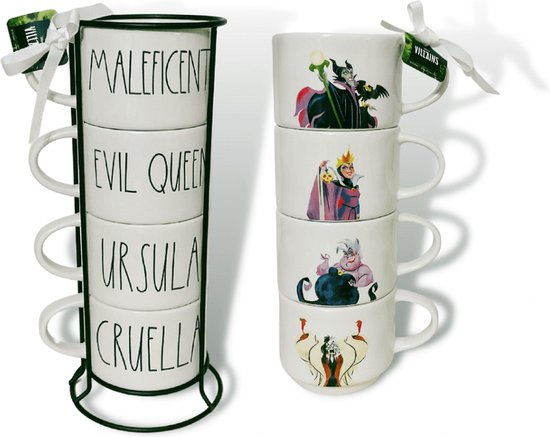 Rae Dunn - Disney Villains - mokken - stacking mugs - stapelbare mokken ...