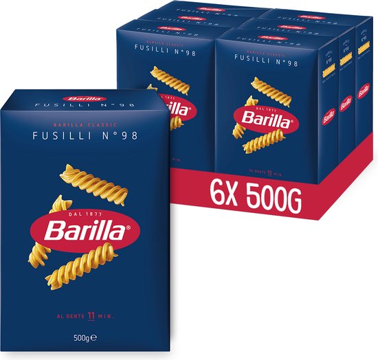 Barilla Fusilli - Traditioneel Italiaans - Pasta - 6 x 500g | bol