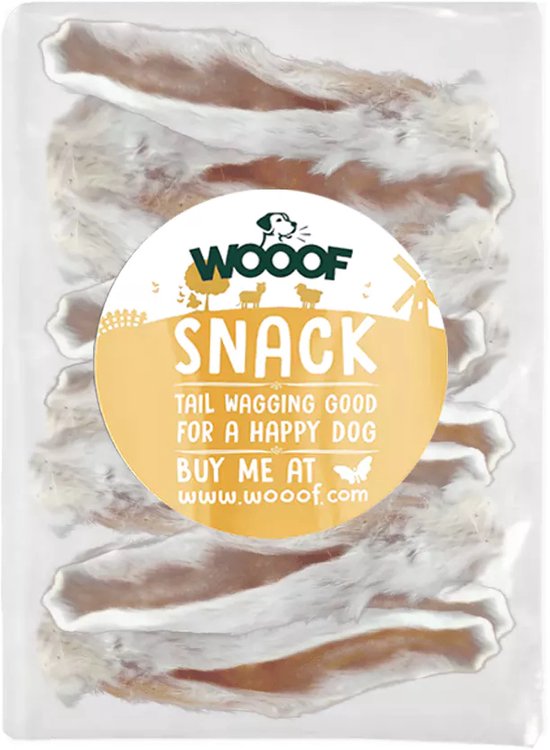 WOOOF Konijnenoren met haar hondensnack - 100% natuurlijke snack ...