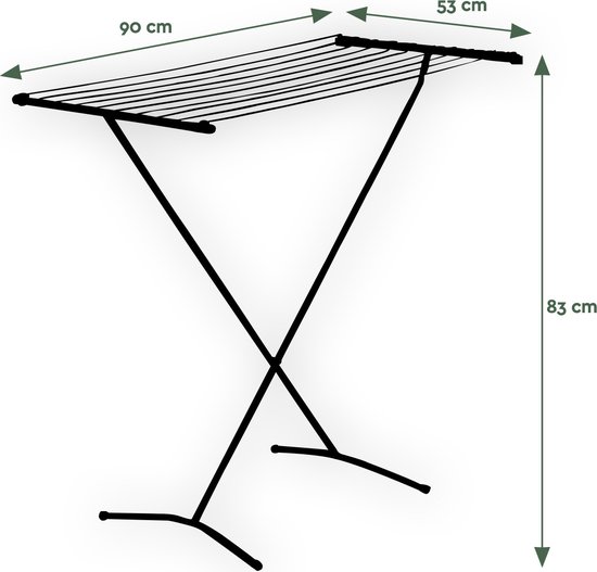BRASQ Droogrek Staand Zwart - 8 meter - Wasdroger - Inklapbaar Wasrek ...