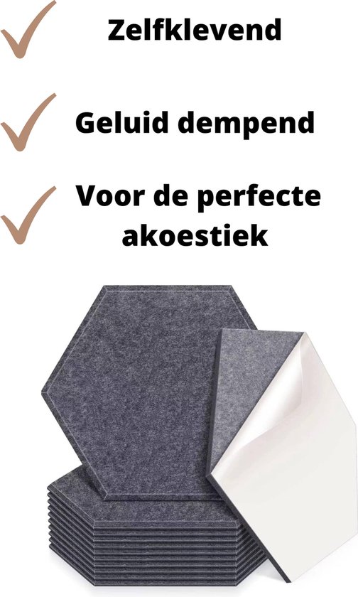 Akoestische panelen - Zelfklevend - Wandpanelen - Set van 12 stuks ...