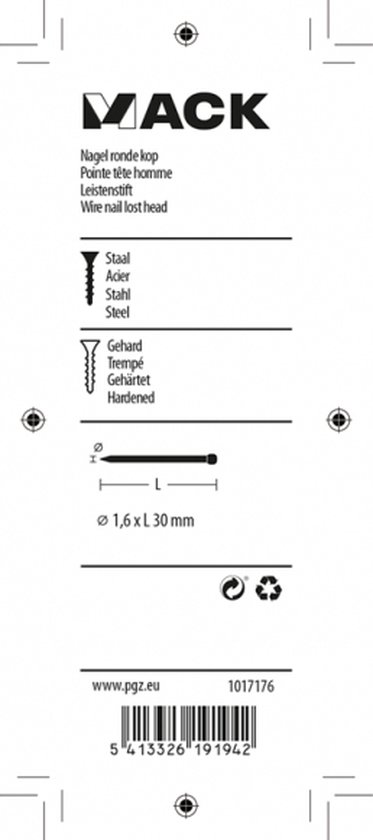 SAM Nagel ronde kop 1,6x30mm 45 stuks | bol