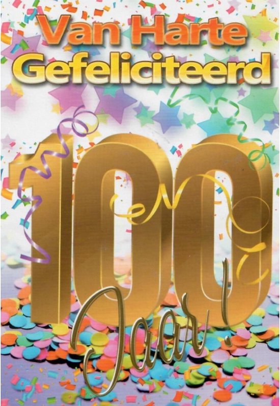 Wenskaart | 10 stuks | Van harte gefeliciteerd 100 jaar! | bol