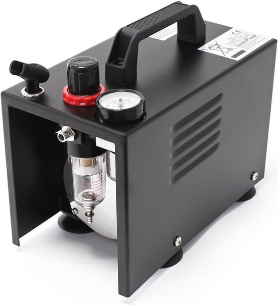 Compacte Airbrush Compressor met Drukregelaar en Auto-Uitschakeling | bol