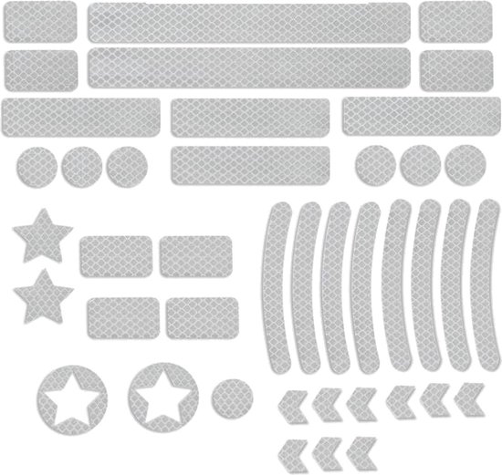 Reflectie stickers wit/zilver - Stickers die reflecteren voor op je ...