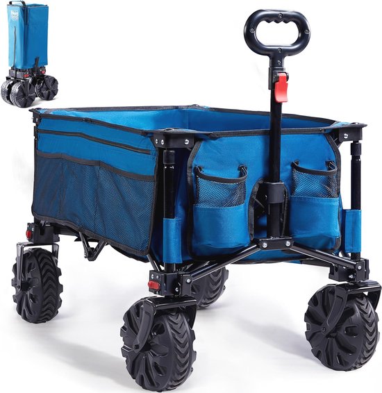 Opvouwbare Bolderkar XXL voor Strand en Tuin - Brede Banden en ...