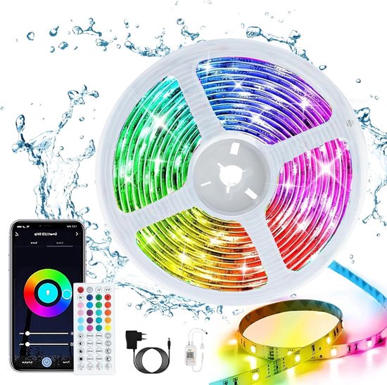 Led Strip 5M IP65 RGB Waterdichte Zelfklevende Lichtband met ...