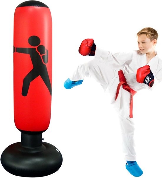Kilkuran ® Opblaasbare Boksbal voor Kinderen, 160 cm Hoog, Vrijstaande ...