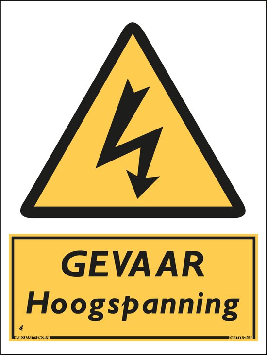 GEVAAR Hoogspanning bord - Bord 300 x 400 mm - (Aluminium) | bol