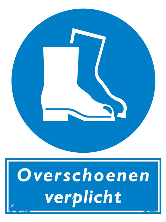 Overschoenen verplicht bord - Aluminium - 30 x 40 cm | bol