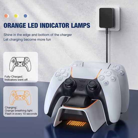 PS5-controlleroplader - LED-indicator - hoge snelheid snel ...