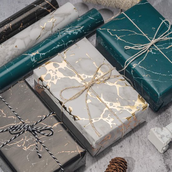 Minirol Cadeaupapier met Marmerdesign - 3 Verschillende Stijlen ...