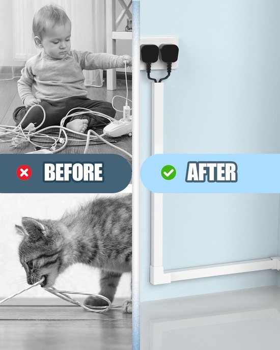 Kabelgoot Set van 12 - Zelfklevend en Mini - 40 cm voor Kabelbeheer ...