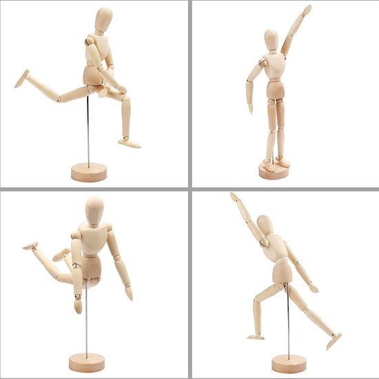 Houten Tekenpop 40 CM - Schilderen - Manikin - Schets - Tekenmodel ...