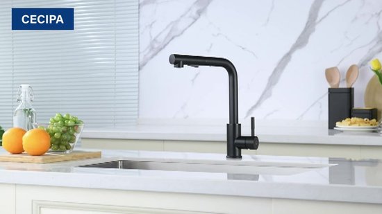 CECIPA max Keuken kraan - Lage druk Keukenkraan Zwart - Keukenkraan Met Uittrekbare... | bol
