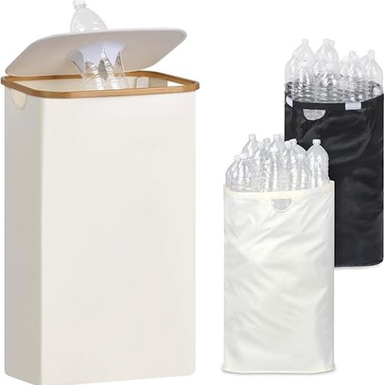 Statiegeld container - Flessen afvalbak voor thuis - 110 liter - Beige ...