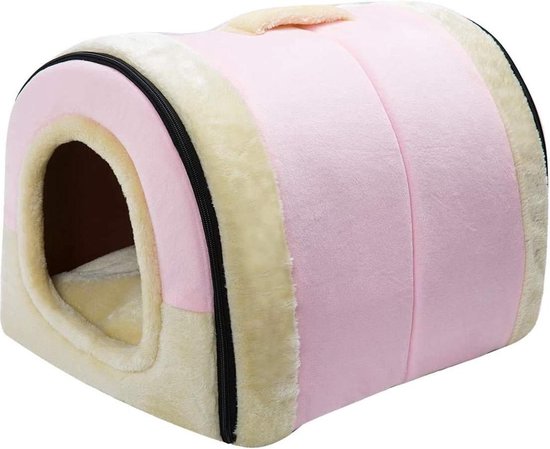 Kattenmand Zelfverwarmend 2-in-1 Opvouwbaar Huisdierbed Roze - Voor ...