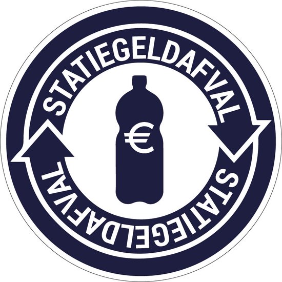 Statiegeld fles stickers op rol - blauw wit - 20 cm - 106 stickers per ...
