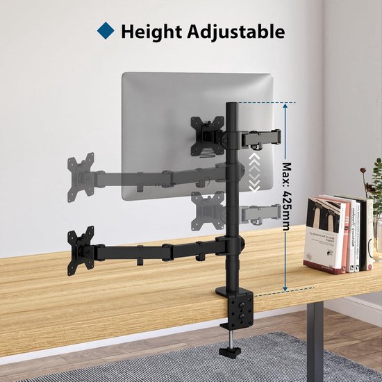 Monitor Arm met Laptop Stand - Ergonomische Tafelstandaard voor 13-27 ...