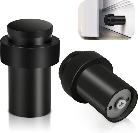 Deurstopper Zwart Roestvrij Staal - Hoge Vloerdeurstopper voor Plinten ...