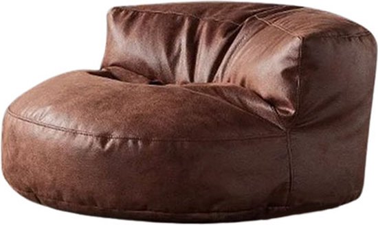 Luxe PU lederen poef - Inclusief voeten leuning - Lounge stoel - Zitzak ...